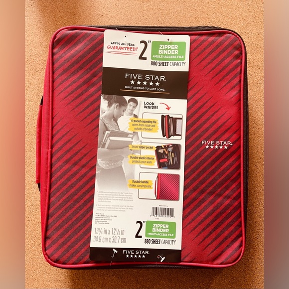 Five Star | Office | Five Star 2 Inch Zipper Binder 3 Ring Binder ...